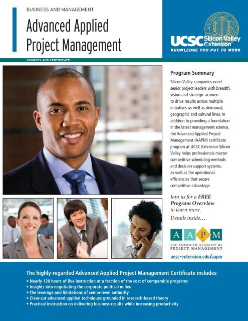 Advanced Applied Project Management - UCSC Extension Silicon ...