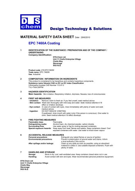 MSDS - EPC 7460A Coating - Bromoco