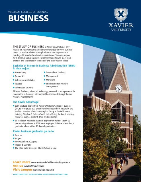 BUSINESS - Xavier University