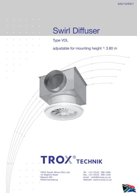 SWIRL DIFFUSER VDL SA2-10-EN-2.indd - TROX