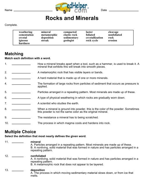 EdHelper Rocks and Minerals