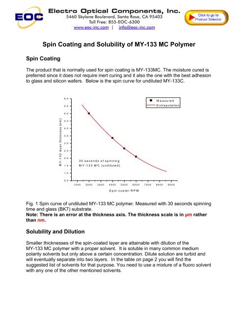 Spin Coating - Electro Optical Components, Inc.