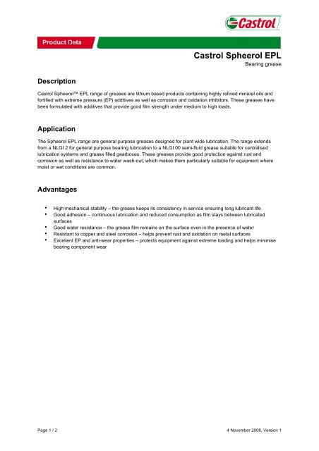 Castrol Spheerol EPL