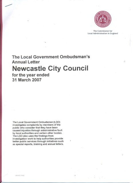 The Local Government Ombudsman's - Newcastle City Council
