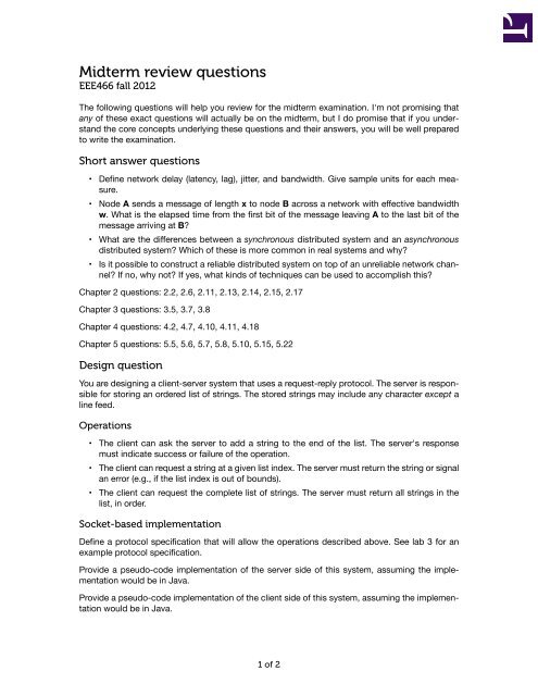 Midterm review questions