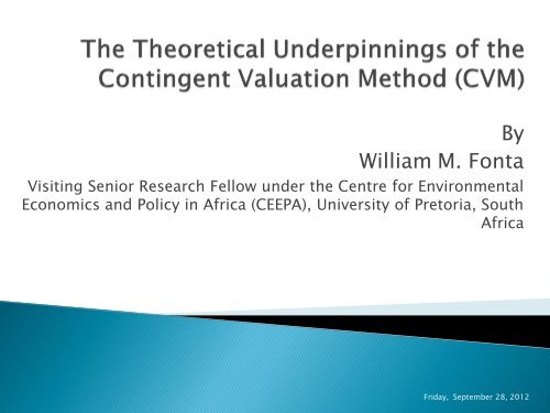 The Theoretical Underpinnings of the Contingent Valuation Method ...
