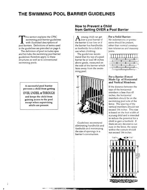 THE SWIMMING POOL BARRIER