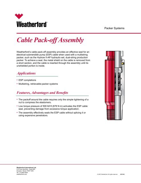Cable Pack-off Assembly - Weatherford International