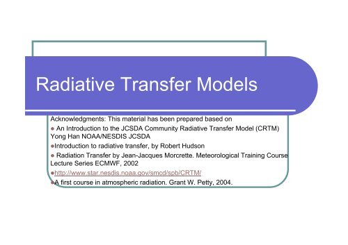Radiative Transfer Models