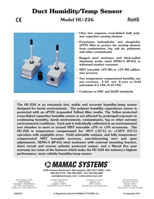 Data sheet - MAMAC Systems