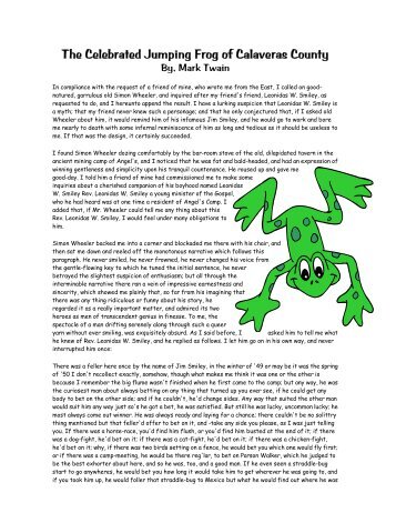The Celebrated Jumping Frog of Calaveras County - Web English ...
