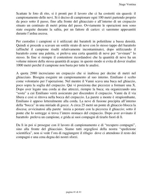Stage Ventina Le lasciamo Stage Ventina Le lasciamo