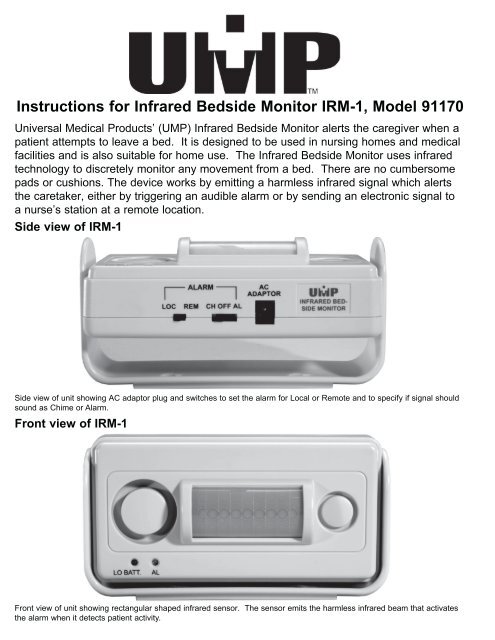 UMP Infrared Monitor - Stanley Healthcare Solutions