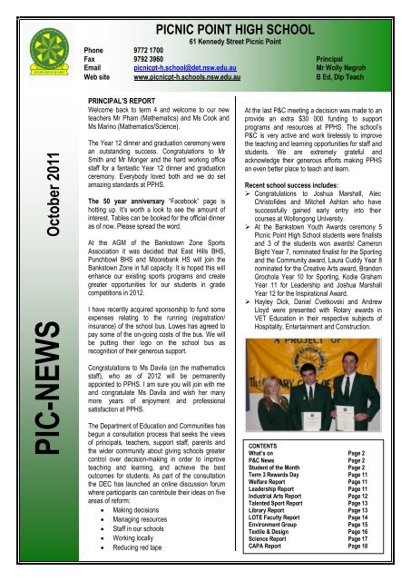 October - Picnic Point High School