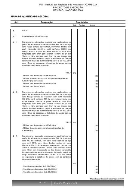 MAPA DE QUANTIDADES GLOBA
