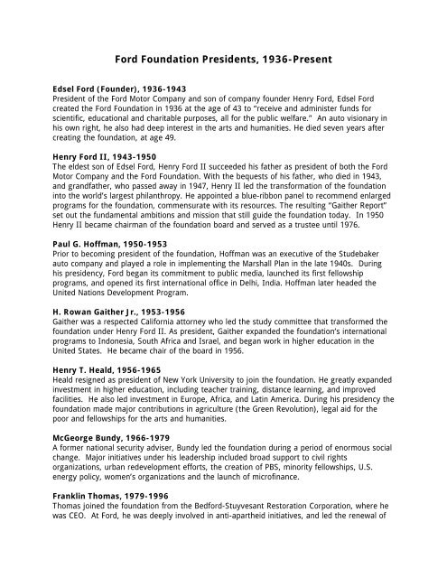 Ford Foundation Presidents