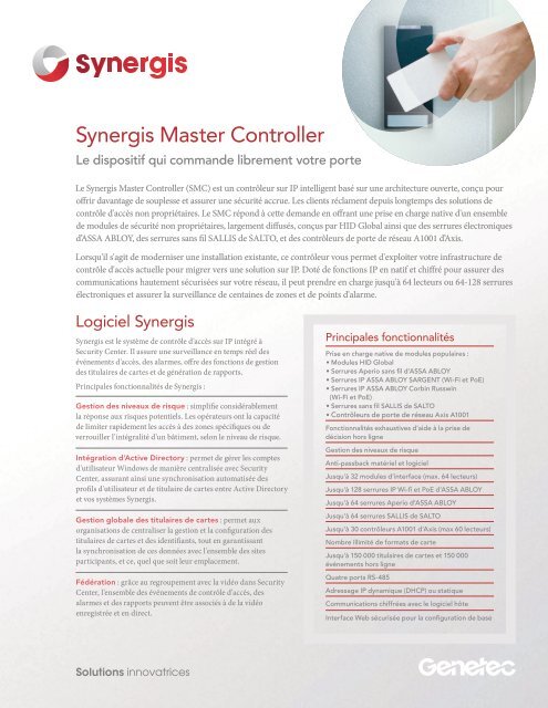 Synergis Master Controller - Genetec