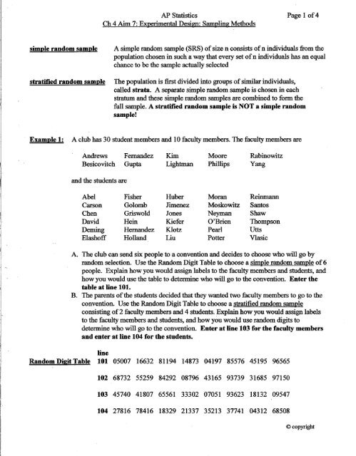 Random Digit Table Ap Statistics | Cabinets Matttroy