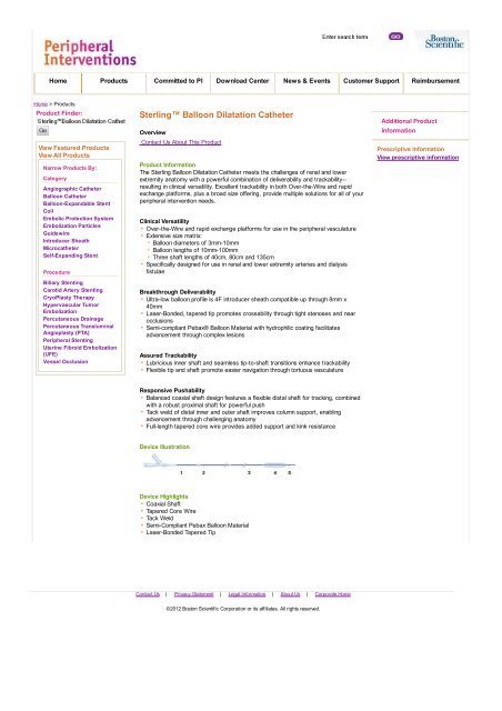 Sterling™ Balloon Dilatation Catheter