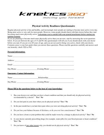 Child Physical Activity Questionnaire - cvloading