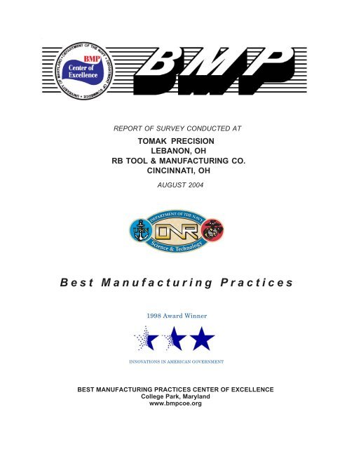 TOMAK Precision - Best Manufacturing Practices