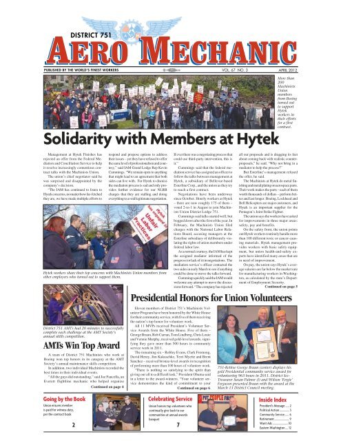 Solidarity with Members at Hytek - IAM District 751