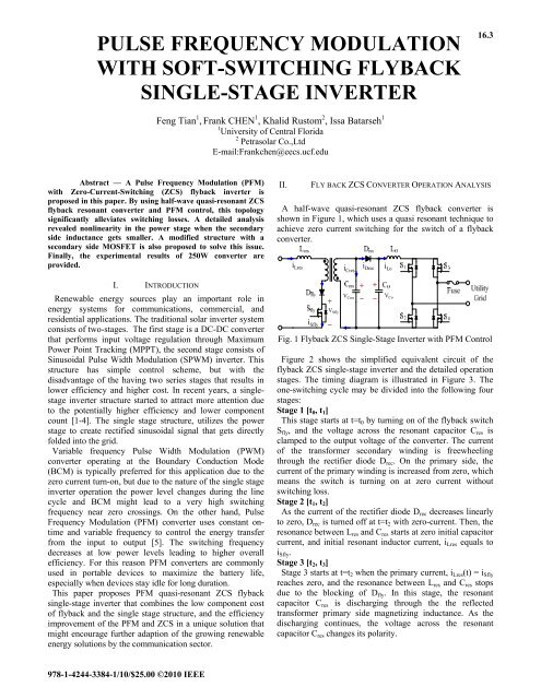 Pulse Frequency Modulation with Soft-Switching ... - IEEE Xplore