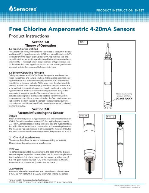 Amperomertic Chlorine Dioxide Sensor Instructions - Sensorex