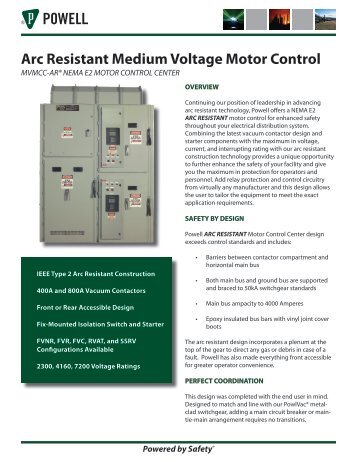 Medium Voltage ESCO Style Switches - Powell Industries, Inc.