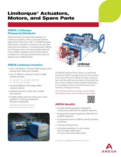 Limitorque® Actuators, Motors, and Spare Parts - AREVA NP Inc.