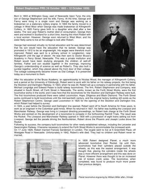 Robert Stephenson - Wirral Model Engineering Society