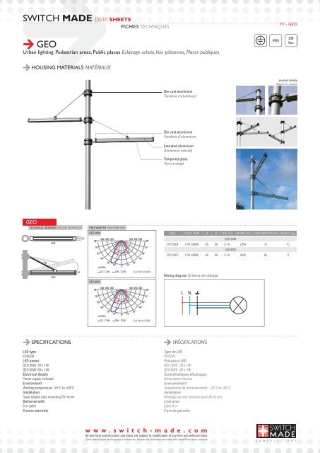 SWITCH MADE DATA SHEETS GEO