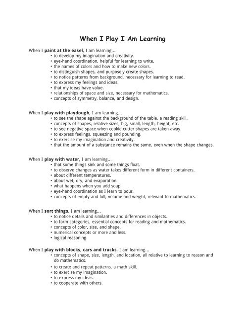 When I Play I Am Learning