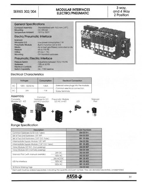 Series 302/304 - Modular Electo/Pneumatic ... - ASCO Valve Net