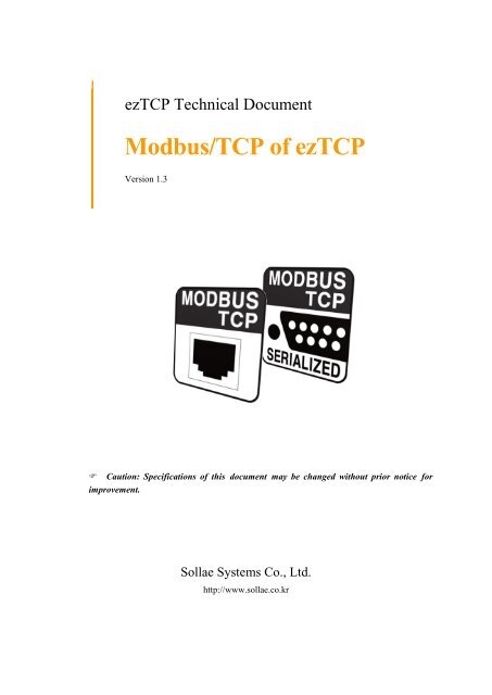 Modbus/TCP Protocol - Sollae Systems