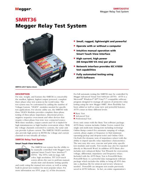 SMRT36 Megger Relay Test System - Unitronics Electric
