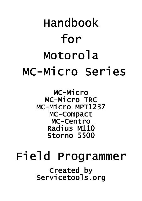 Handbook for Motorola MC -Micro Series Micro ... - Servicetools.org