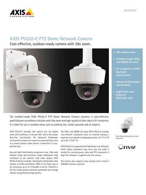AXIS P5532-E PTZ Dome Network Camera - IP Way
