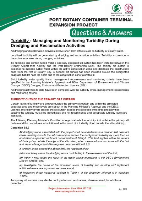 Turbidity - Managing and Monitoring Turbidity During ... - Sydney Ports