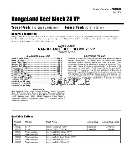RangeLand Beef Block 28 VP - Beeflinks