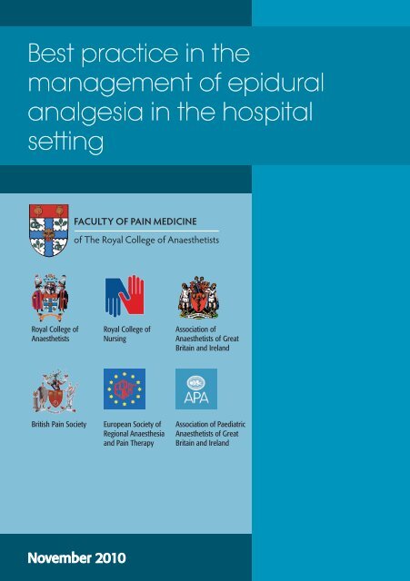 Best practice in the management of epidural analgesia in the ... - aagbi
