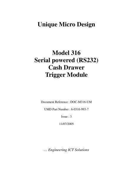 Model 316 User Manual - Unique Micro Design