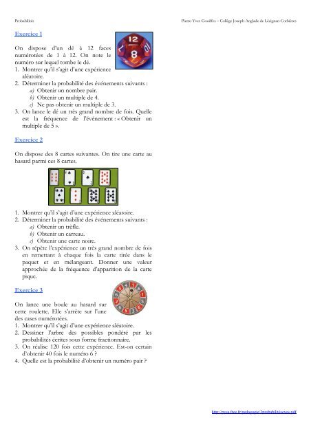 on tire au hasard une carte dans un jeu de 52 cartes