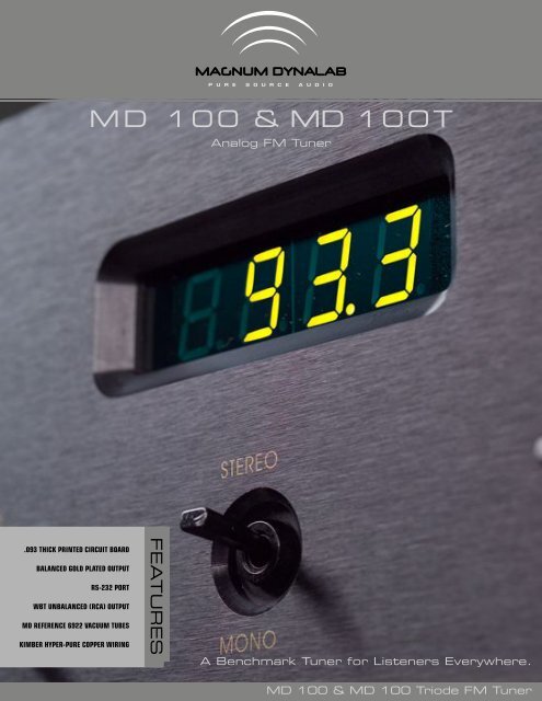 MD 100 & MD 100T - Magnum Dynalab