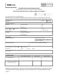 Accident/ Hospitalization Claim Form - Tata AIA Life Insurance ...