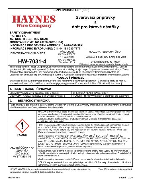 HW-7031-4 - Haynes International, Inc.