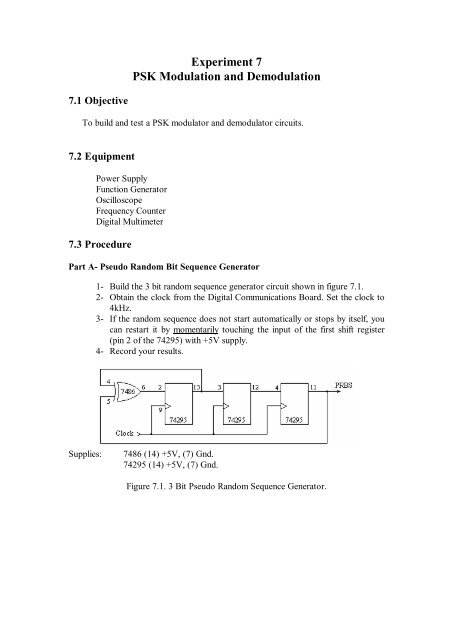 Experiment 7 Psk Modulation And Demodulation