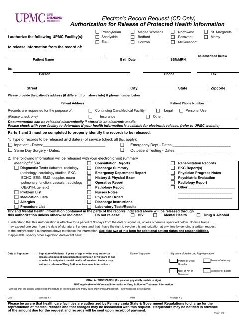 Electronic Record Request CD Only Authorization For UPMC electronic-record-request-cd-only-authorization-for-upmc