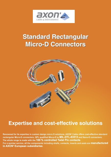 Range of Micro-D standard connectors - Microd-connectors.com