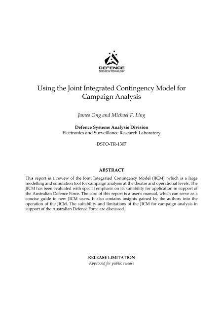 Using the Joint Integrated Contingency Model for Campaign Analysis